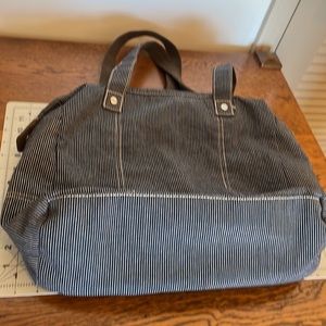 thirty-one | Bags | Denim Blue And White Striped Bag | Poshmark